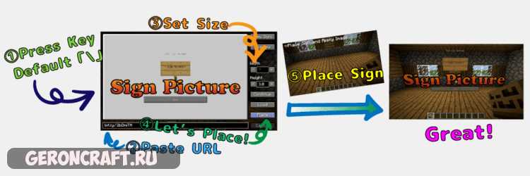 SignPicture [1.12.2] [1.11.2] [1.10.2] / Моды на Майнкрафт / Geroncraft