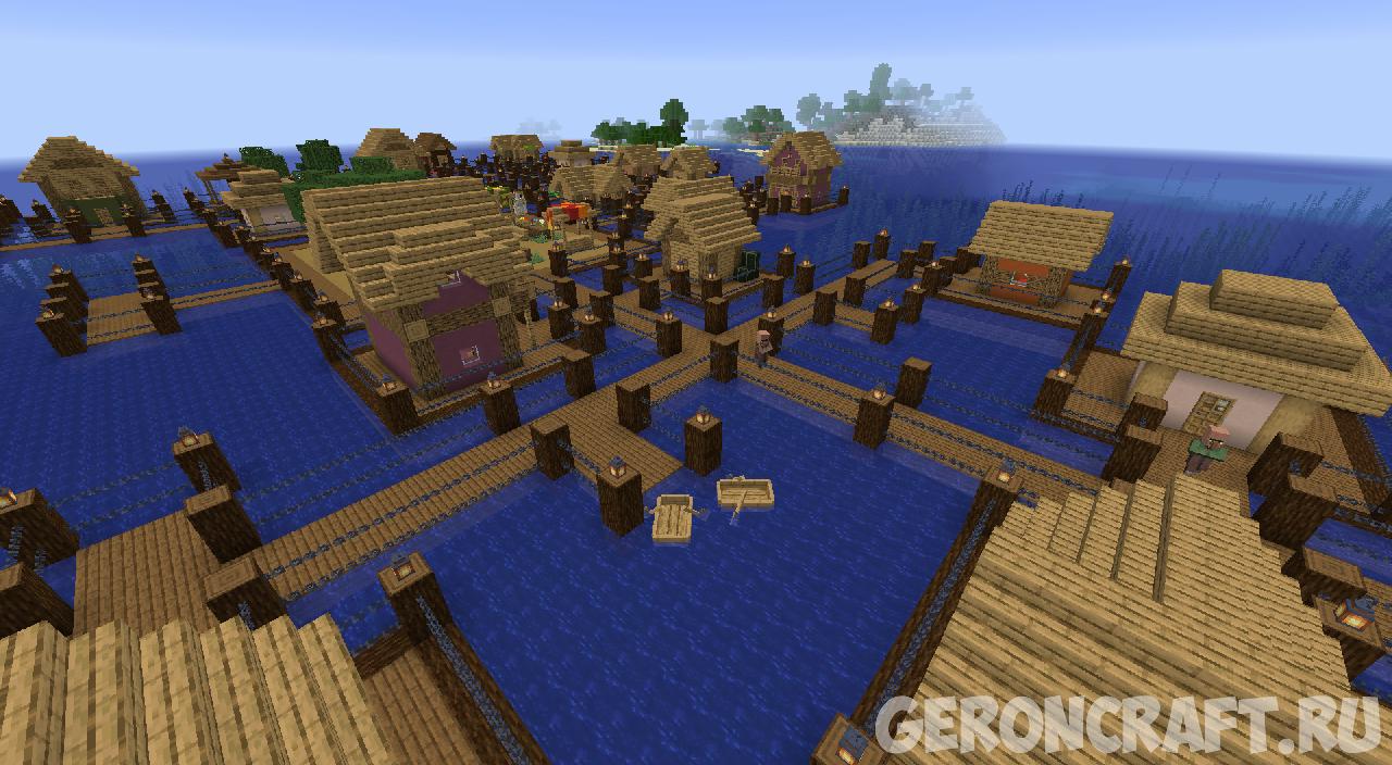 Rainbeau's Ocean Villages [1.16.5] / Моды на Майнкрафт / Geroncraft